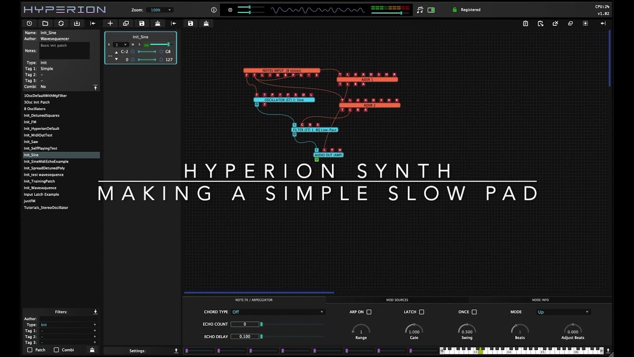 Hyperion Synth - Patching Example - Making a simple pad
