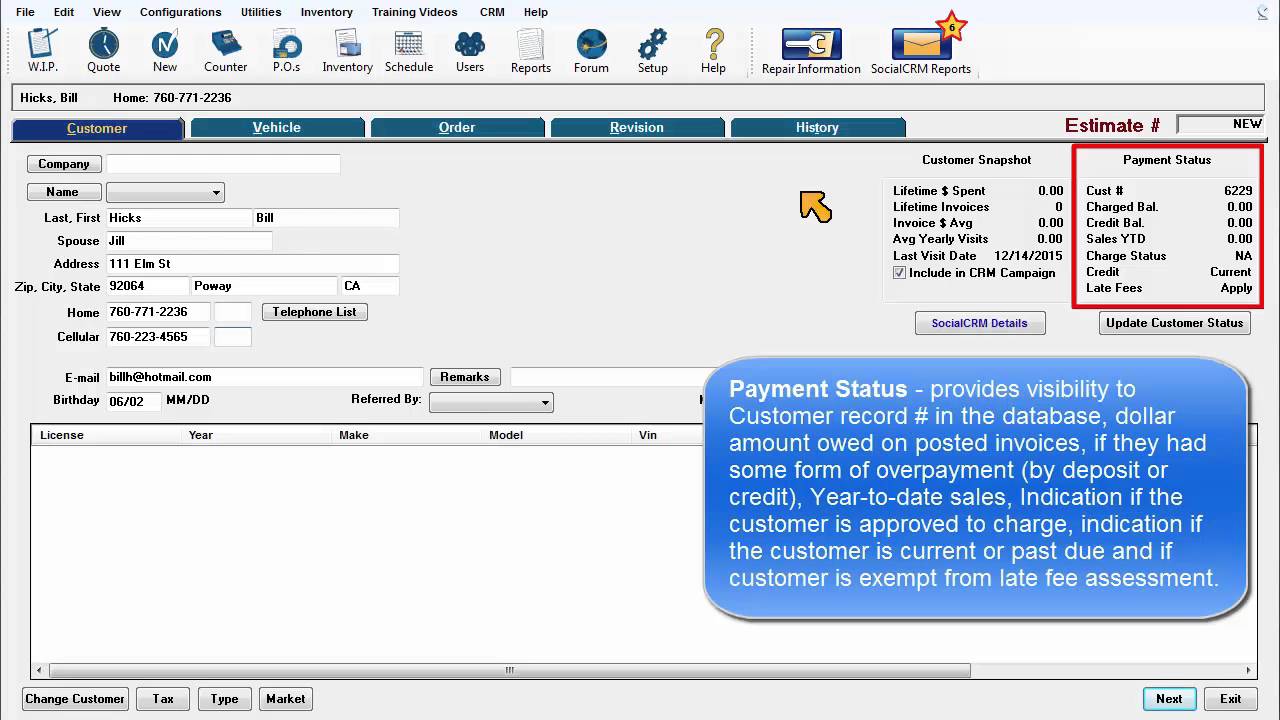 Manager SE - Customer Screen Details