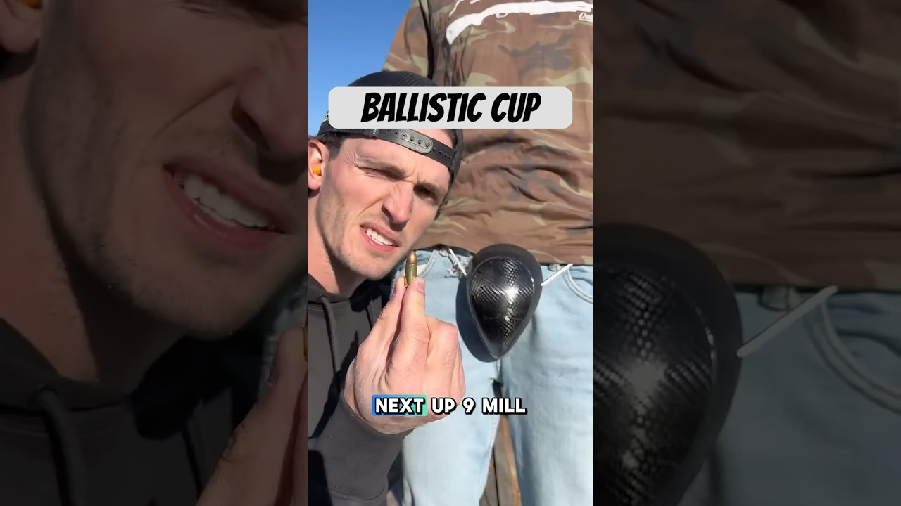 Shooting a ballistic cup with different caliber bullets to see what it can stop