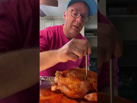 Where to insert thermometer in whole chicken #chicken #thermometer #bbqtips