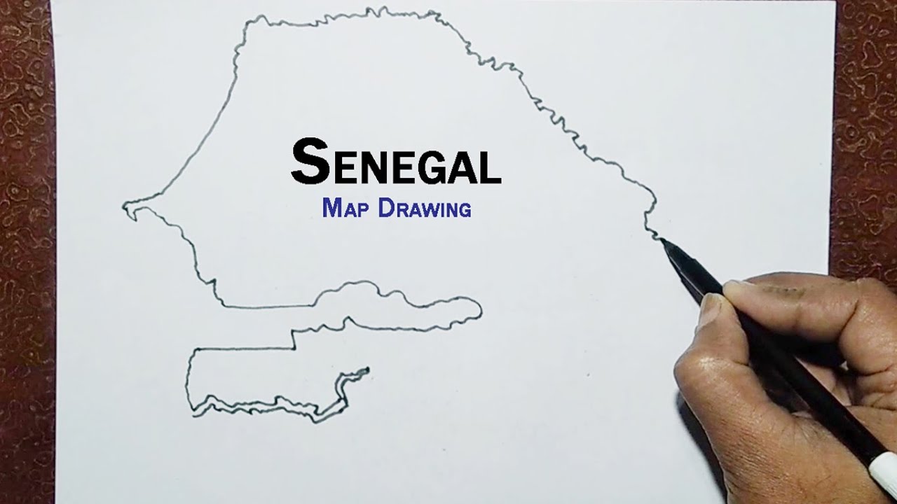 How to draw Map of Senegal || Senegal Outline Map