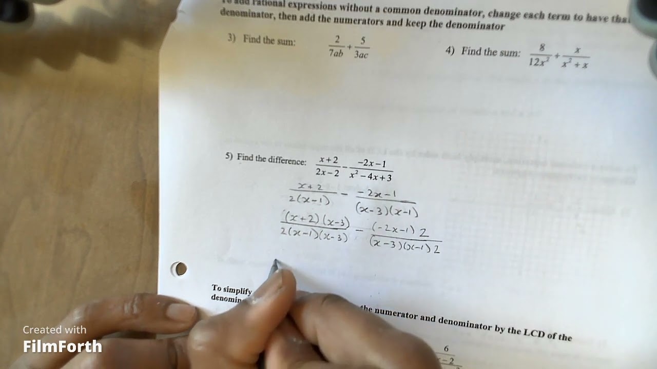 7 4 Adding and Subtracting Rational Expressions 1
