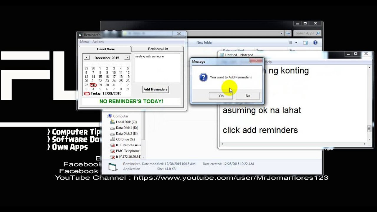 FLOTECH TUTORIAL: Visual Basic 6.0 | Reminders Apps