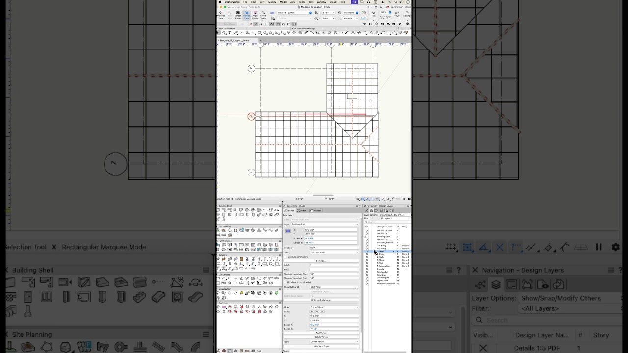 Create Reference lines with a Building Grid #jonathanpickup #vectorworks