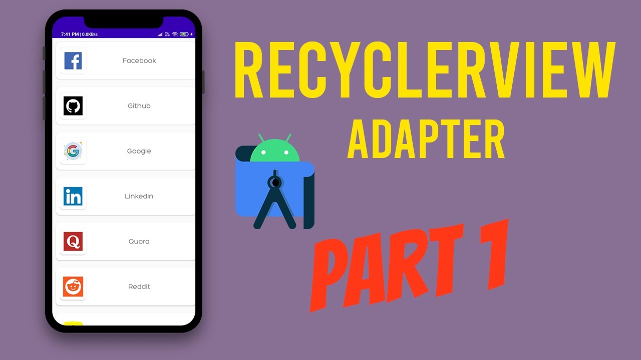 Android Recyclerview tutorial  Recyclerview Example || Recyclerview Adapter Android Studio part 1