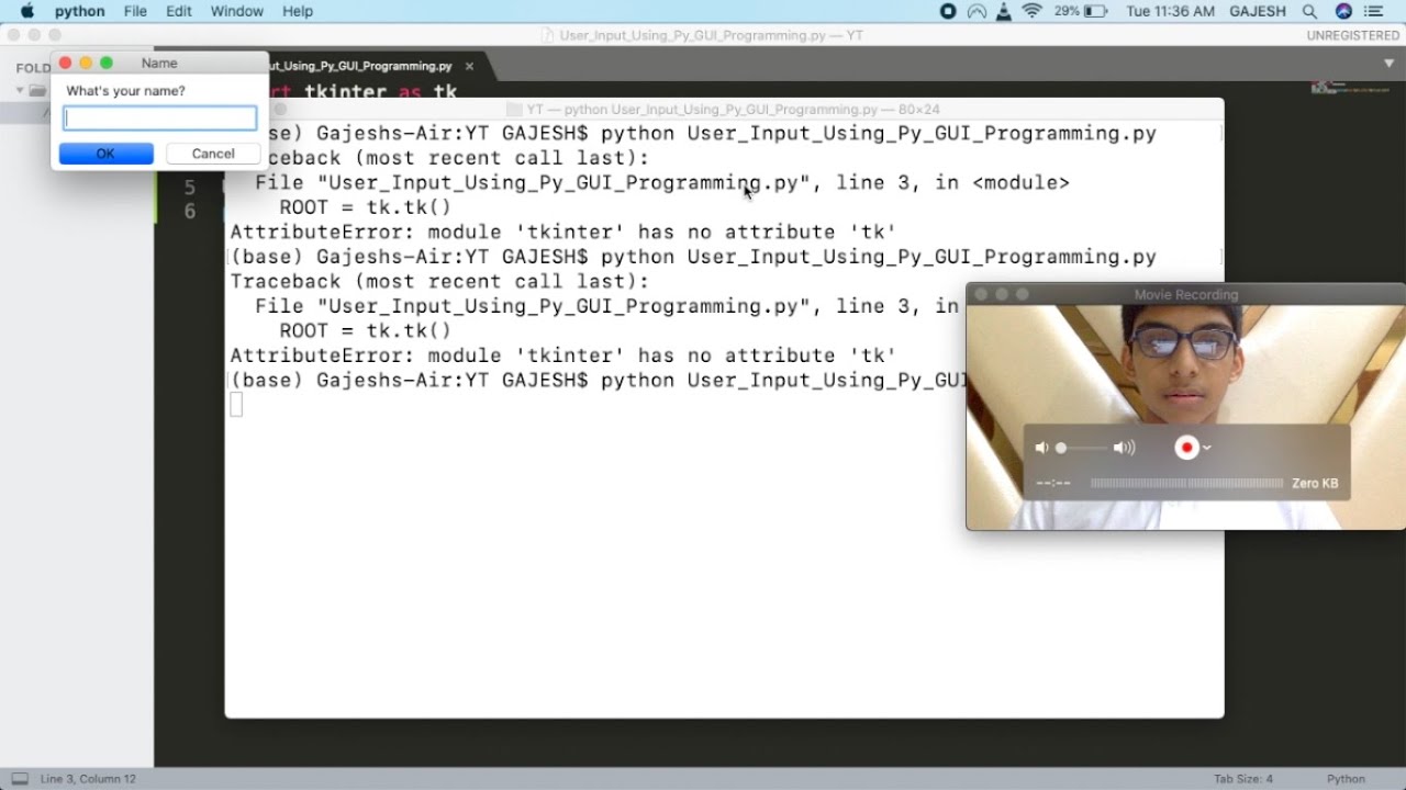 How To Create User Input Dialog using Python GUI Programming - Python GUI Programming [ Part #1 ]