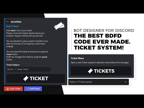 The BEST Ticket System | Logs, Panels, Buttons, Menus, Rating | Bot Designer For Discord: Guide! DBD