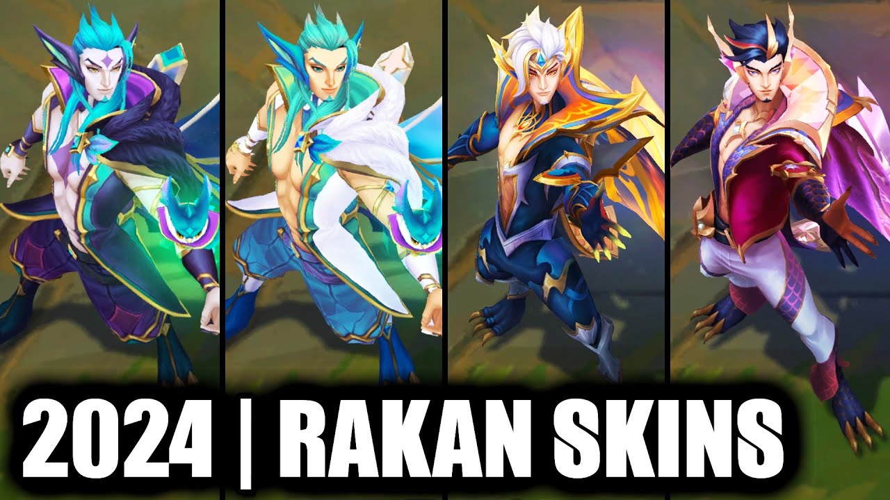 ALL RAKAN SKINS SPOTLIGHT 2024 | League of Legends