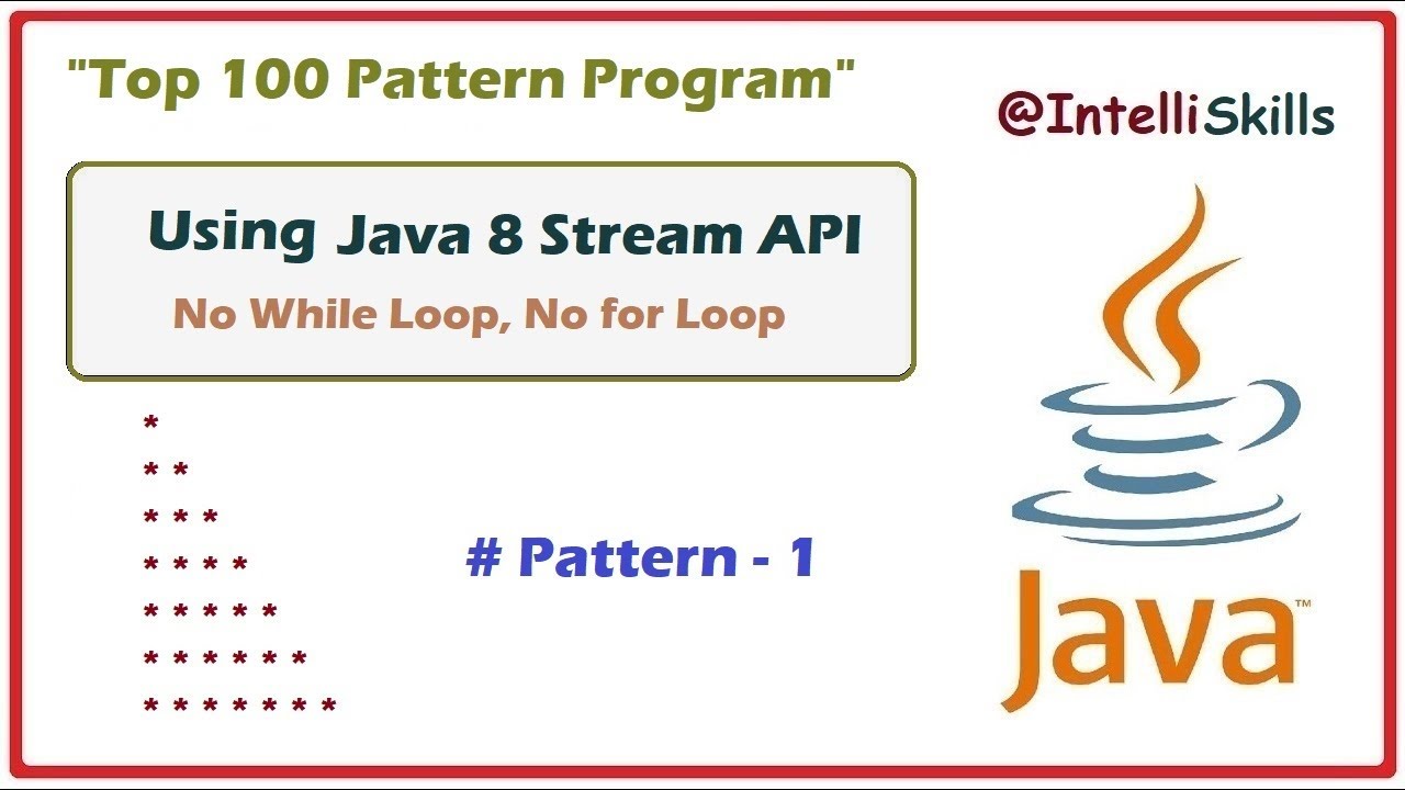 #01 Star Pattern in Java | Java 8 Stream API | Java 8 Features #IntelliSkills