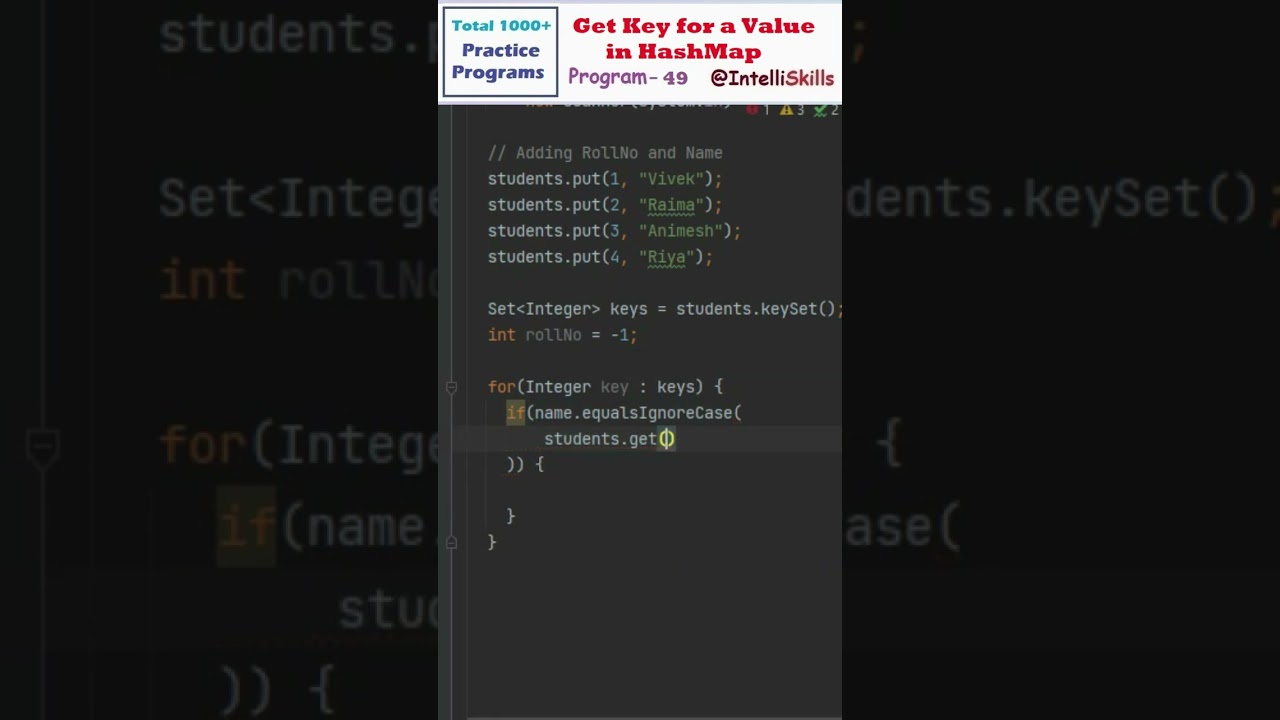 Java Program 49 | Get Key for a Value in HashMap #Shorts #java #coding #programming
