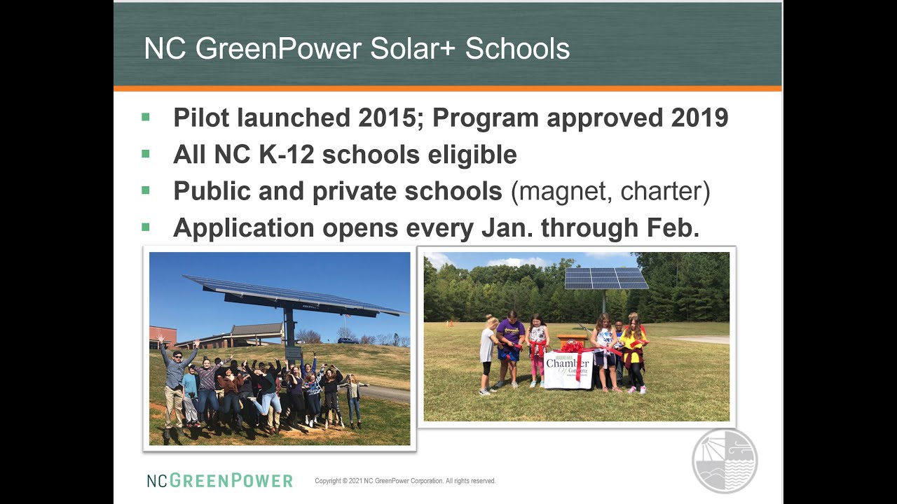 NC GreenPower Solar+ Schools webinar