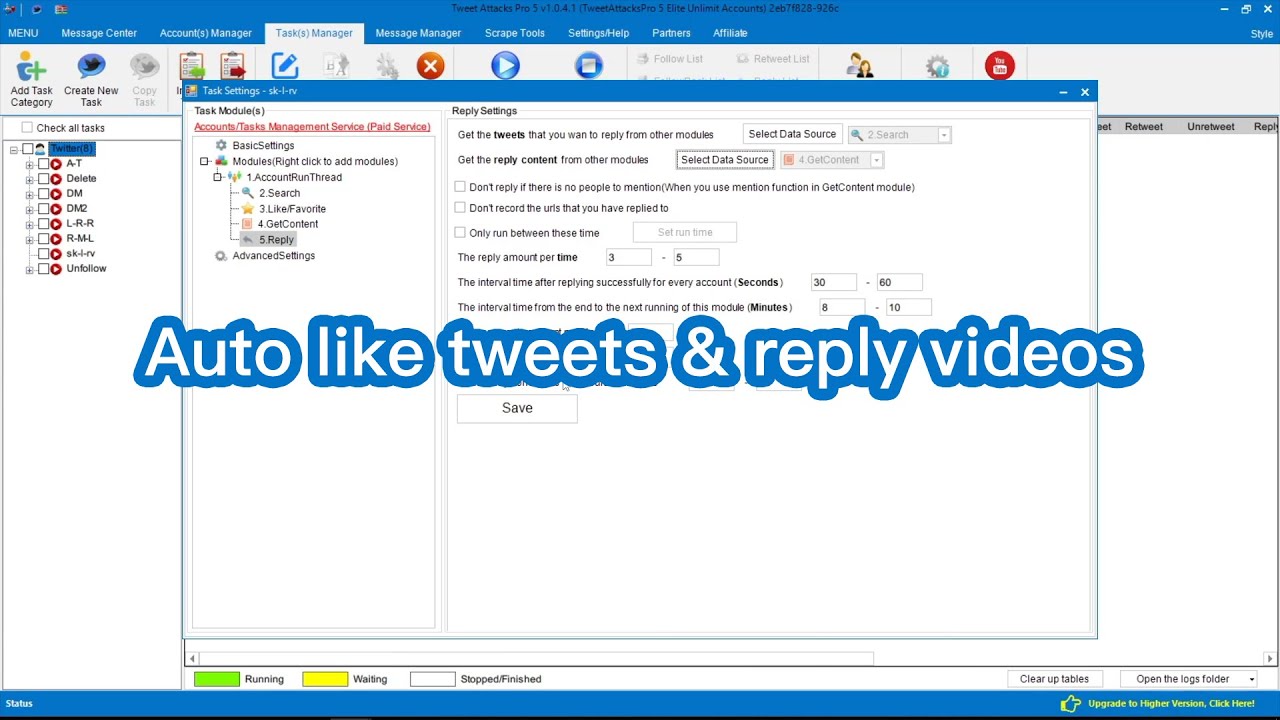Auto like tweets & reply videos - TweetAttacksPro