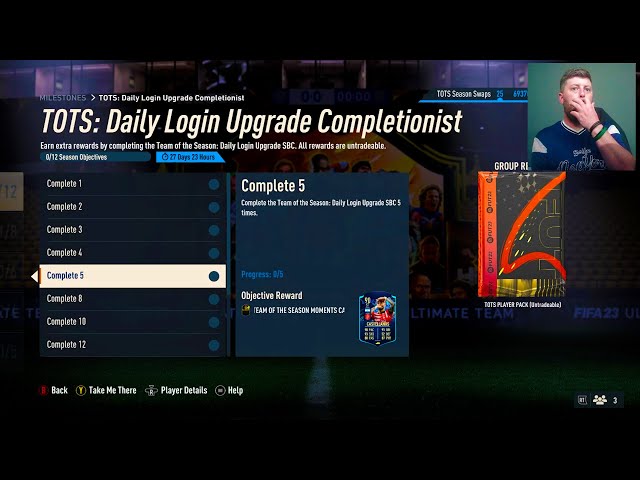 FIFA 23 TOTS Daily Login Completionist objective: Complete list of all ...