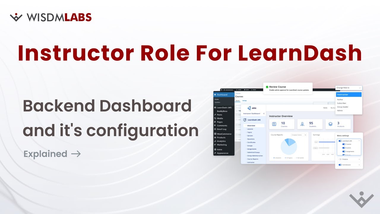 Backend Dashboard and its Configuration | Instructor Role | Wisdmlabs