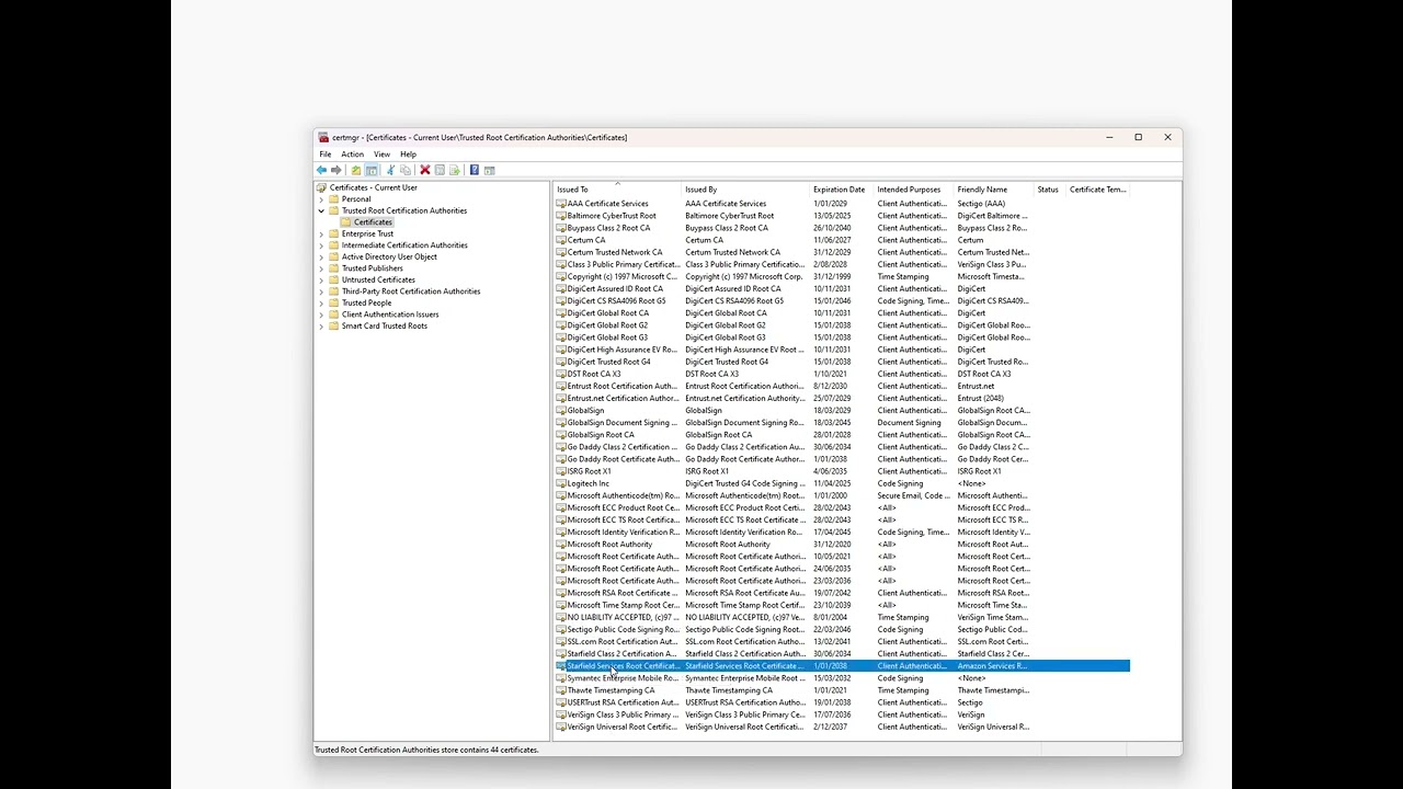 Deleting a Root CA