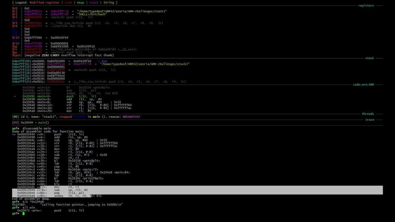 Protostar Stack3 (ARM)
