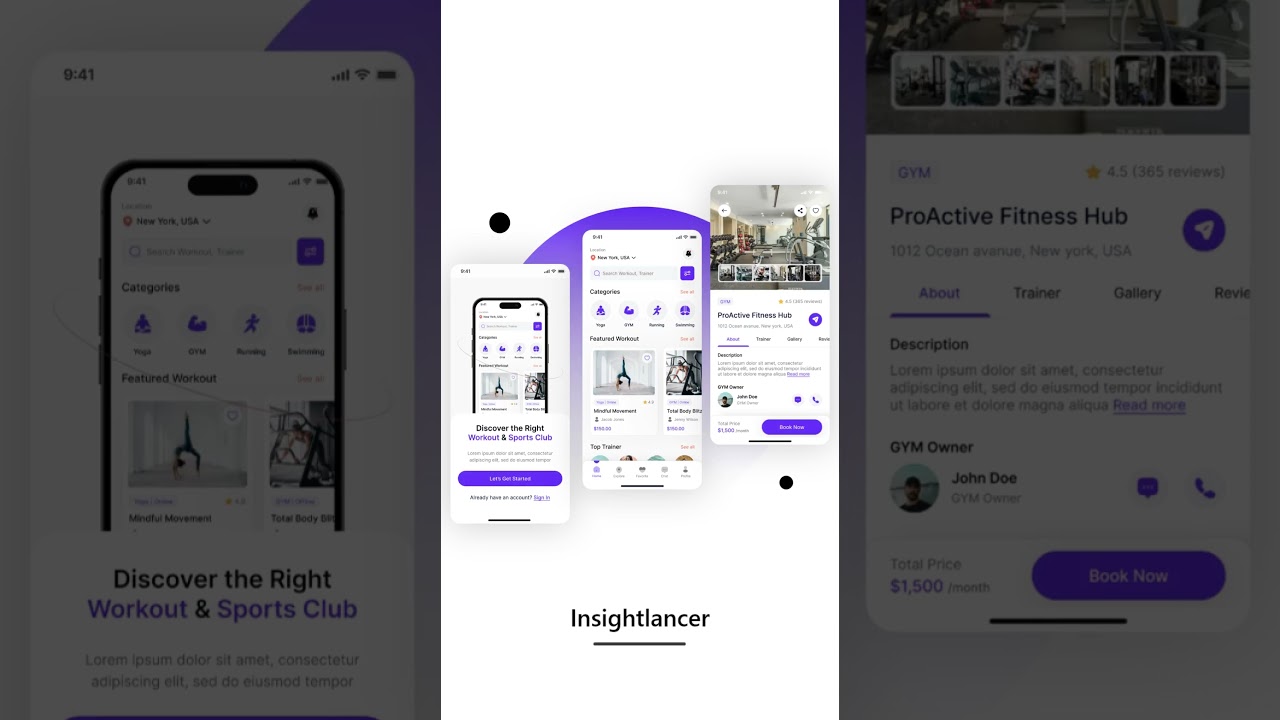 Fitness & Workout App | Workout | GYM | Trainer | Sports Club | Health | Fitness | Figma UI Kit | UX
