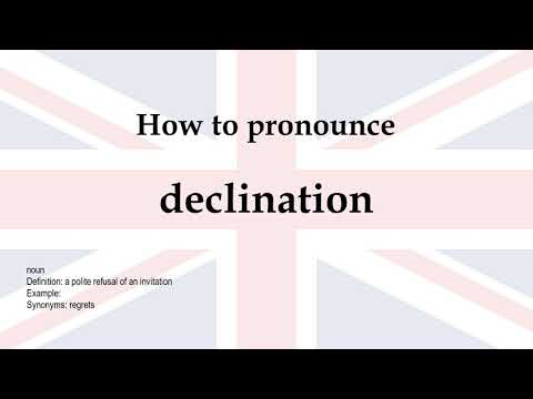 How to pronounce 'declination' + meaning