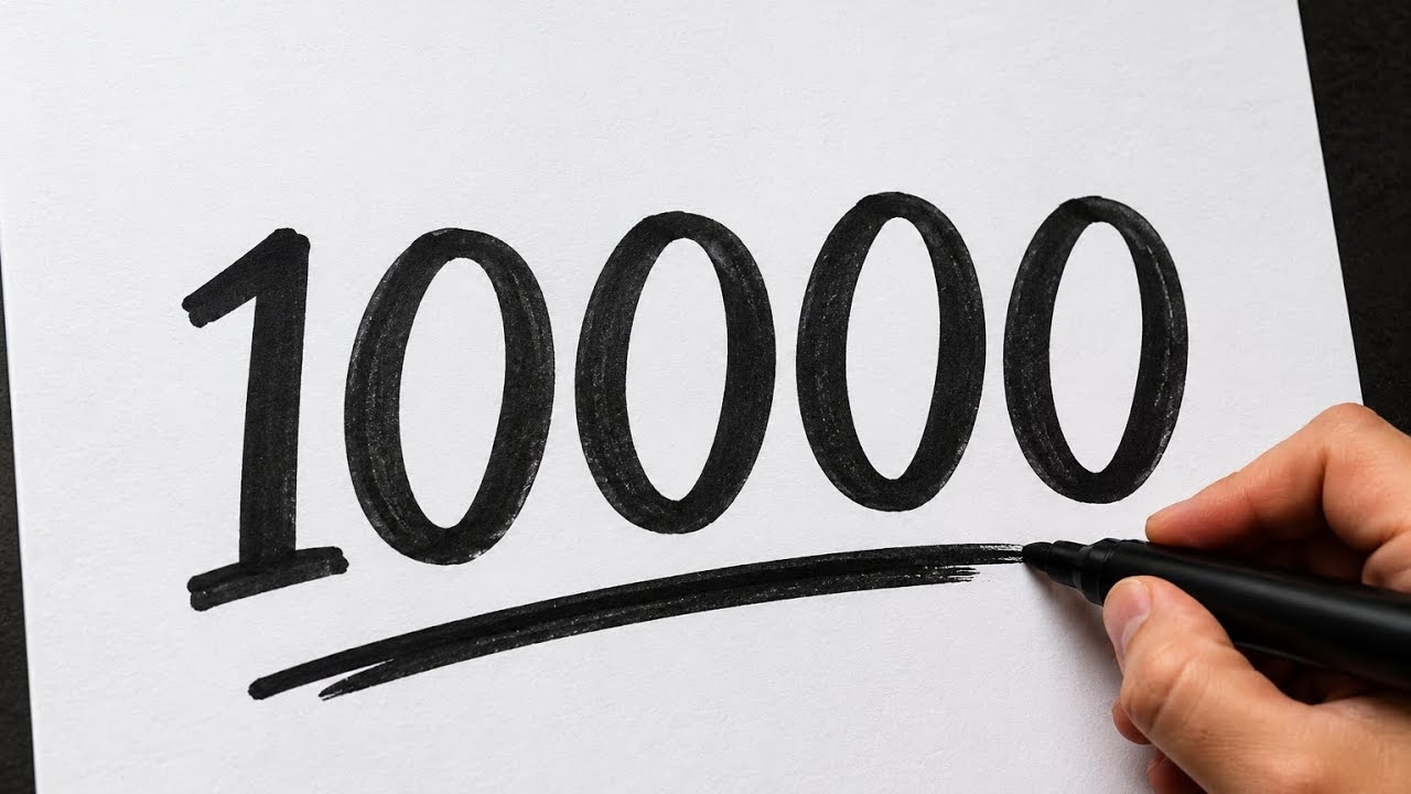 Turning Number 10000 Into Amazing Art! 😍 | Easy Number Drawing Trick