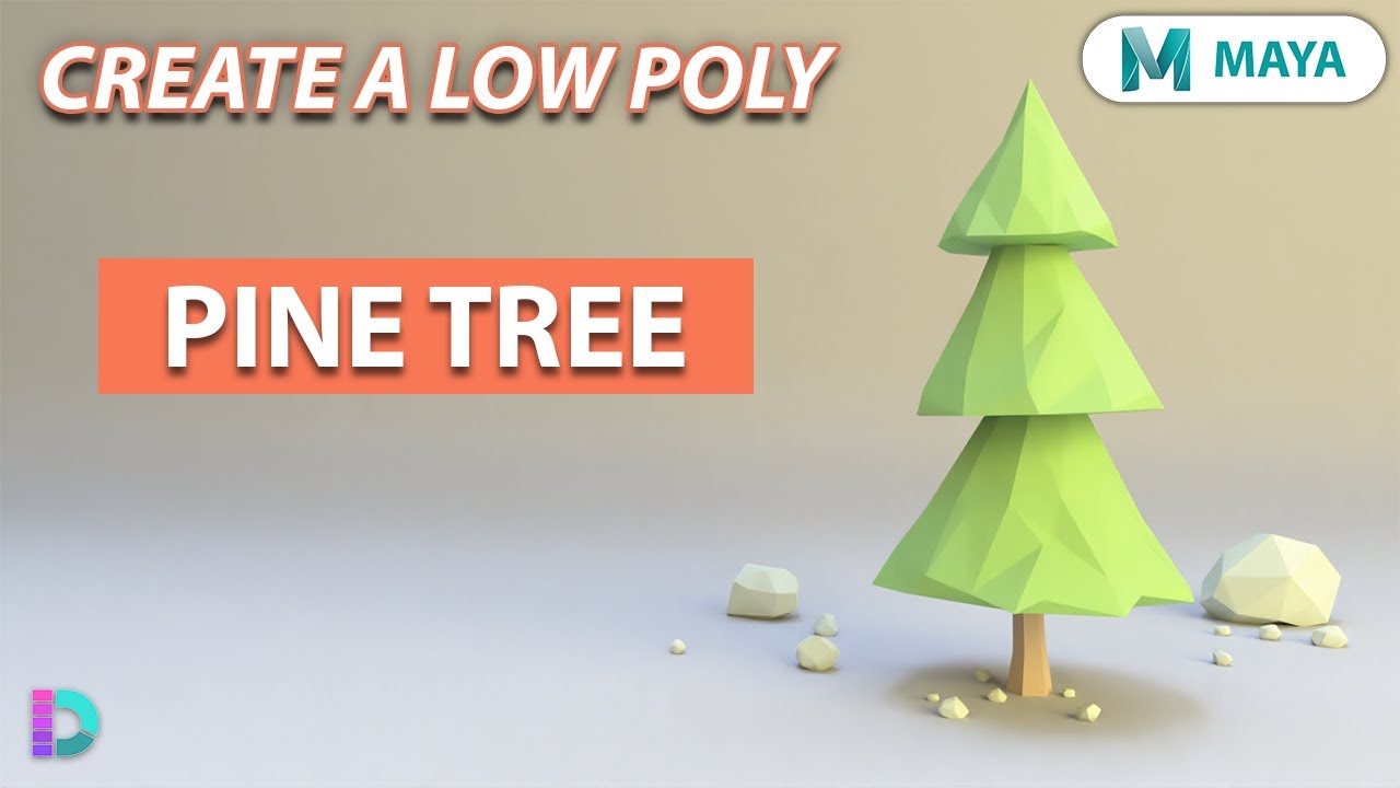Model A Low Poly Tree In Maya | Pine Tree
