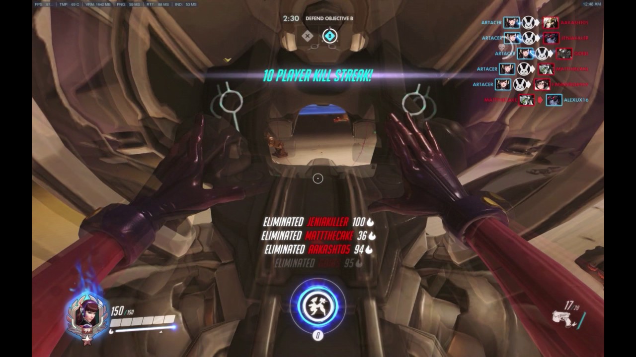 Overwatch. Quintuple kill. D.Va ultimate.