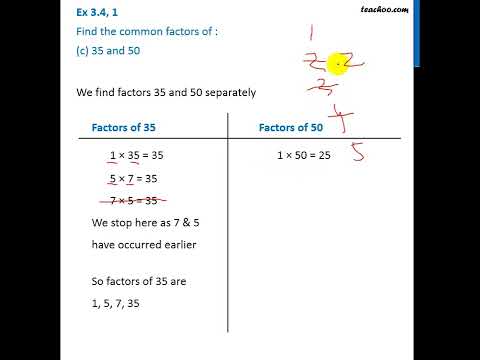 Ex 3.4, 1 (c) - Common factors of 35 and 50 - Class 6 - Teachoo