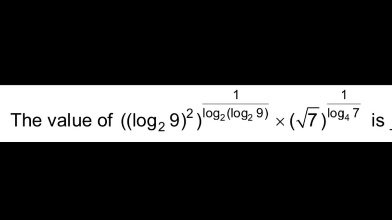 LOGARITHM — An easy kill on JEE ADV 2018