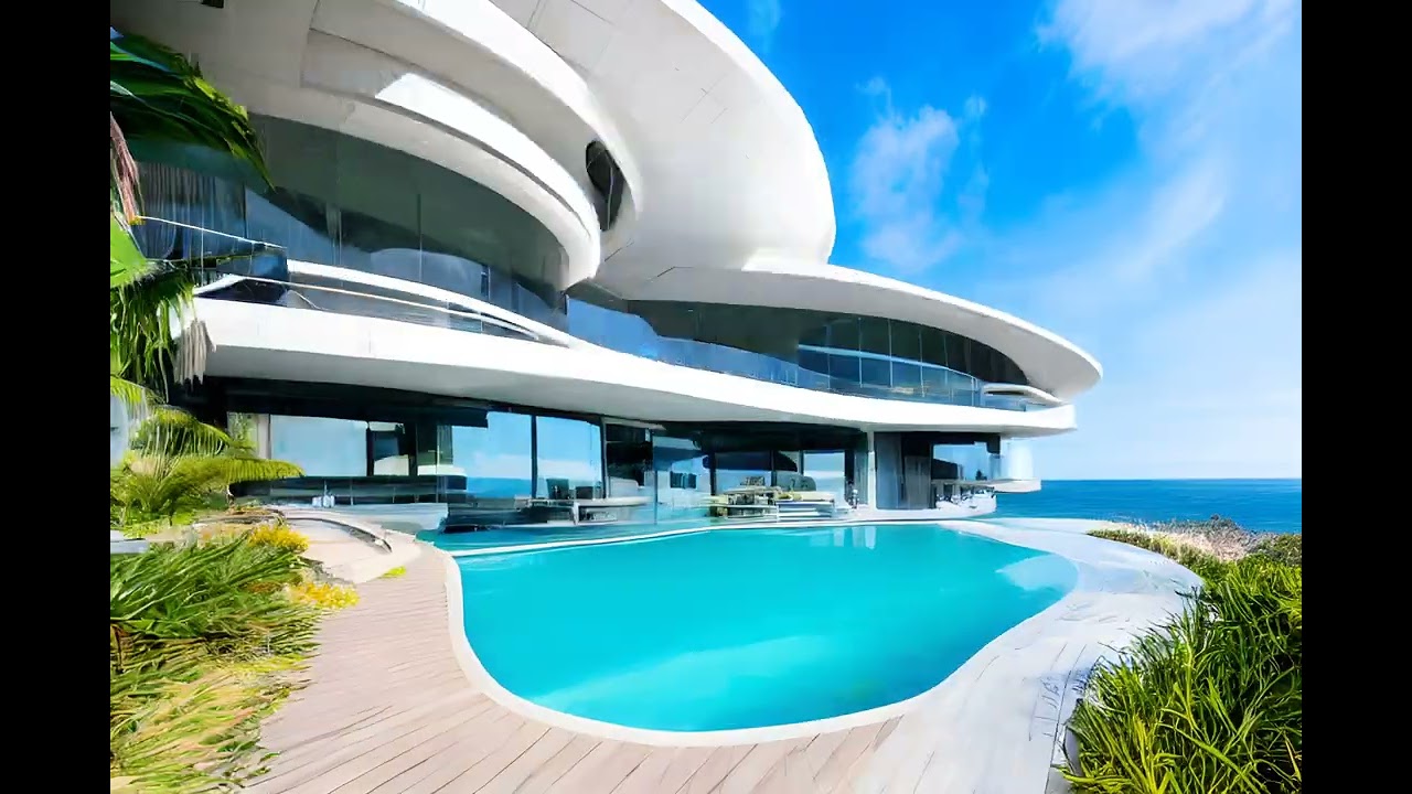 Modern Architecture with Infinity Pool - AI Generated Video | Stable Diffusion