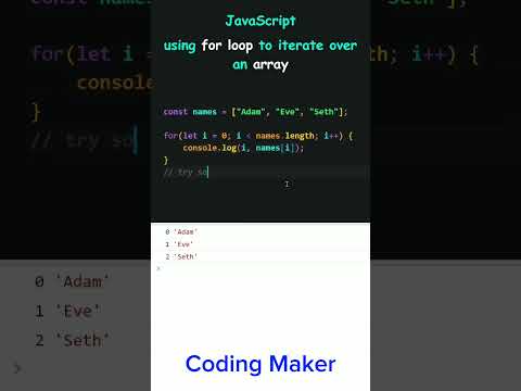 Javascript using for loop to iterate over an Array #youtubeshorts #shorts #short #javascript