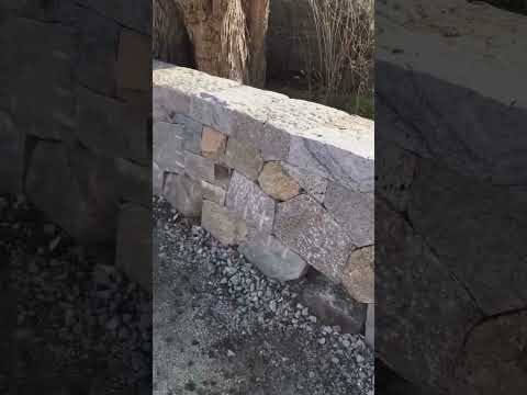 Granite dry stone wall ⚒️ #drywall #stonemasonry #stonewall