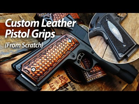 Making Custom Leather Pistol Grips for a 1911 - WeCreat Vision 40W