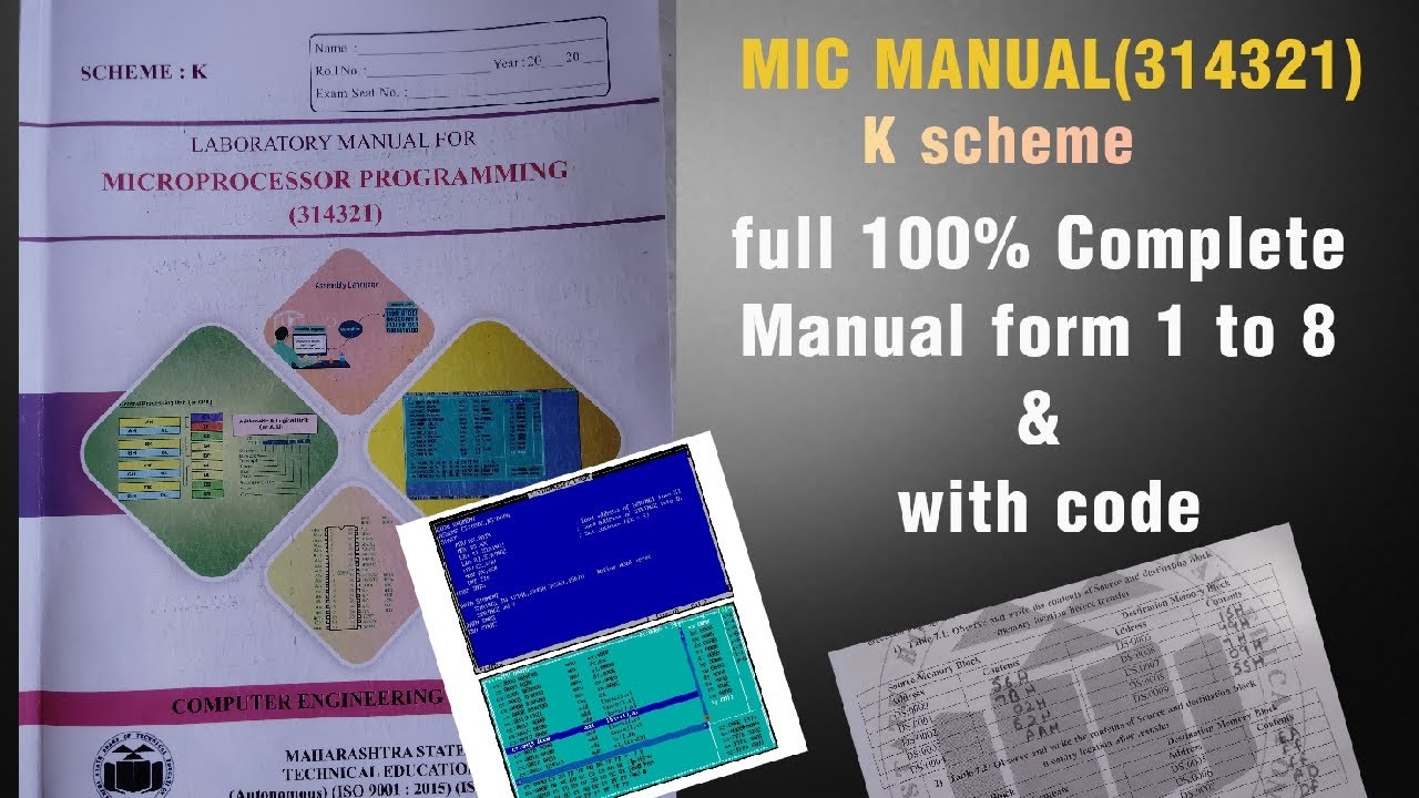 MIC MANUAL(314321) K-SCHEME FULL 100% COMPLETED FROM 1 TO 8 WITH CODE AND OBSERVATION #msbte #polyt