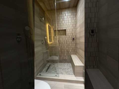 Rate This Steam Shower Bathroom Design From 1-10🤩 | Waterfront Living Miami #shorts #bathroom