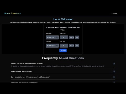 How to Use Hours Calculator | Calculate Time Difference Easily | https://hourscalculator.in/