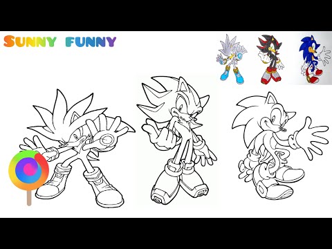 Sonic Team Coloring Pages / Drawing Sonic, Shadow and Silver Sonic