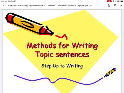 Topic Sentences - Power Number