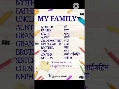 Family in English II Bhatije ko English me kya bolte hai#family#familytime #vocabulary