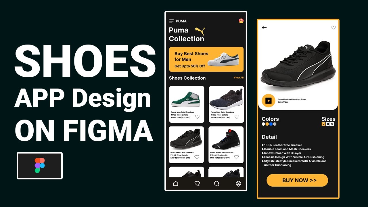 How to Make a Shoe Marketpalce Application Design UI Prototype in Figma