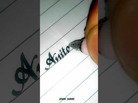 Writing the name "Anita" with calligraphy pen. #calligraphy #handwriting #commentsreply #anita
