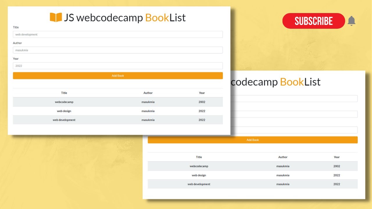 Javascript  Book List App Using HTML5 and js