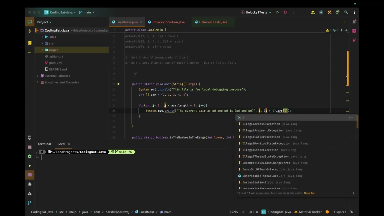 CodingBat Java | Array-1 Section | unlucky1