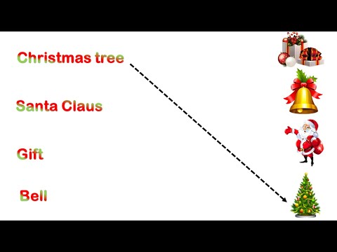 Christmas related words | Match Christmas words with pictures | Worksheet for Kids