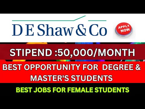 Work from Home Internship | DE SHAW Fellowship | 50,000 Stipend |Ascend Educare Program