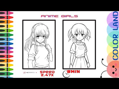 Coloring Pages ANIME GIRLS | How To Color Anime Girls
