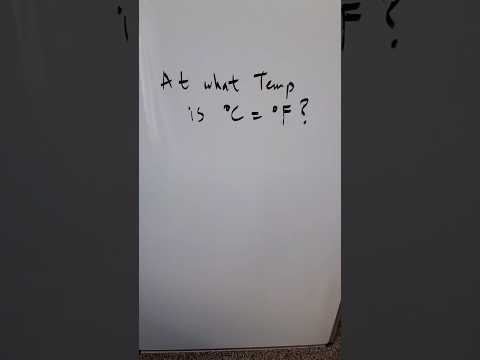 At what Temperature is Celsius equal to Fahrenheit?