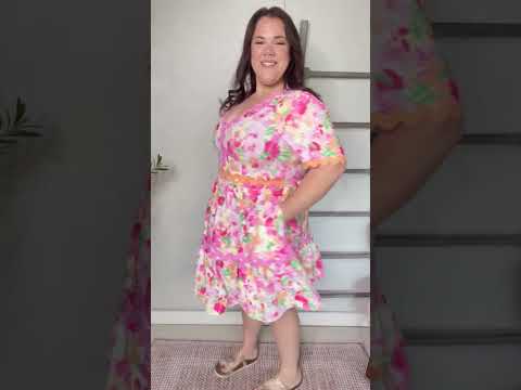 Beautiful You Rose Floral Print Ric Rack Trim Babydoll Dress
