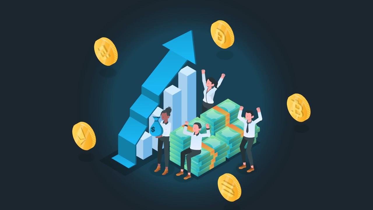 Isometric explainer video animation - Finance [Style 10]