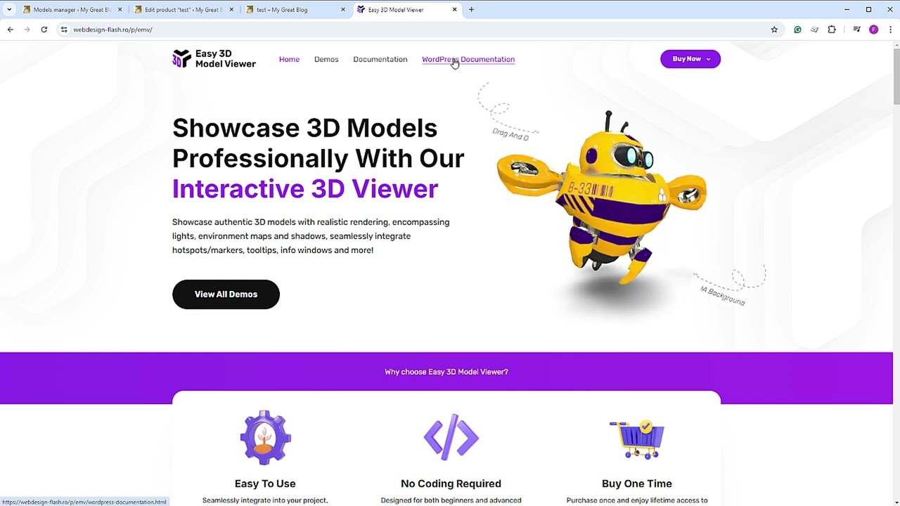 Easy 3D Model Viewer WooCommerce