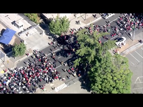 LiveCopter 3: Farmworkers march reach California's capitol