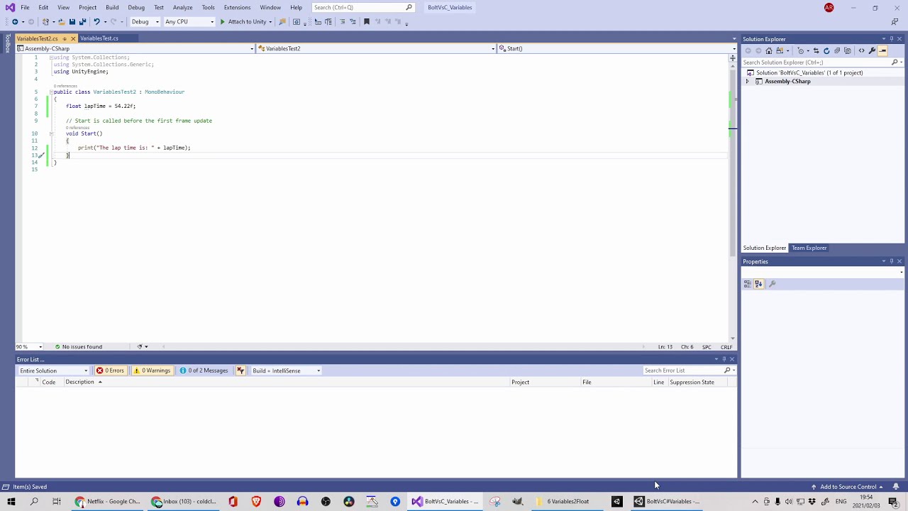 6 Unity Visual Scripting (Bolt) Vs C# - Variables: Floating point numbers